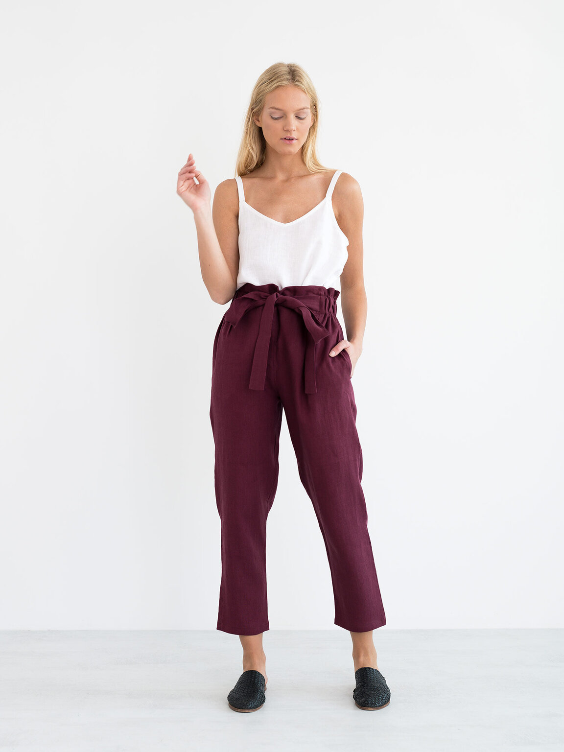 NOAH Paper Bag Linen Pants - Love and Confuse